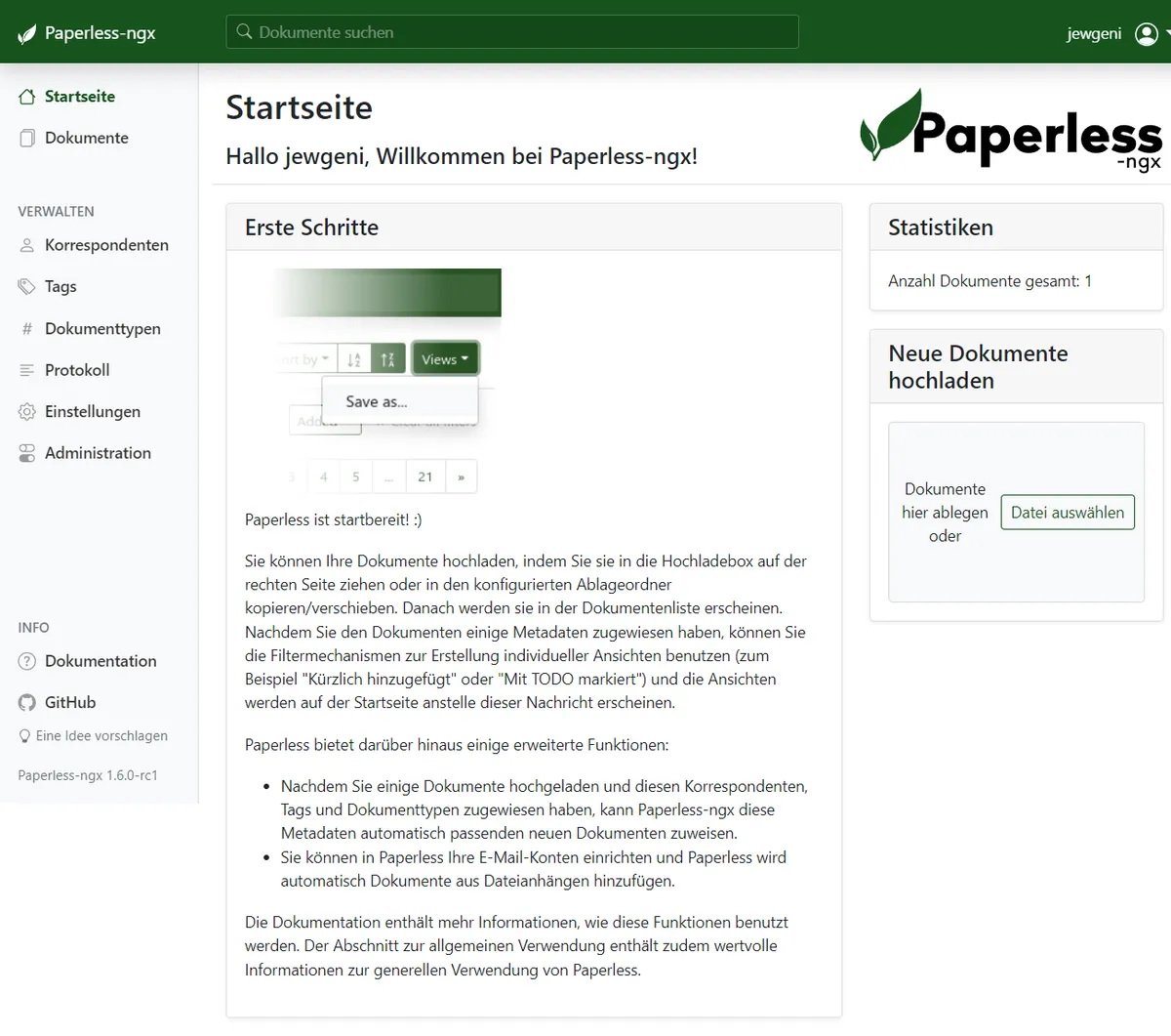 Paperless-ngx Version 1.6.0